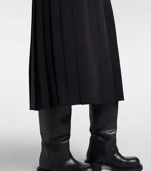 Junya Watanabe Pleated Floral Midi Skirt
