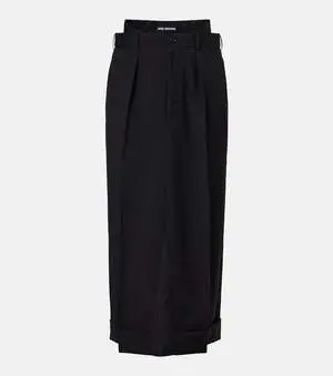 Junya Watanabe Pleated Midi Skirt - Black
