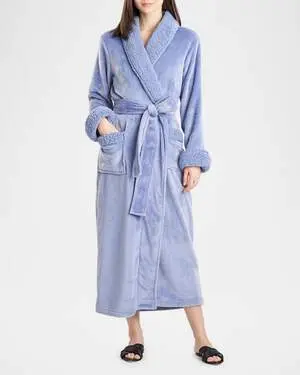Natori Long Plush Robe - Ocean Storm