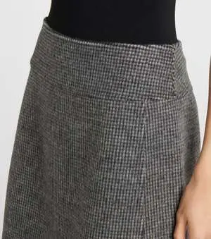 Max Mara Houndstooth Wool And Mohair-blend Miniskirt