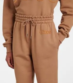 Chloé Cotton Fleece Track Pants - Pink