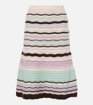 SUSAN FANG Striped Midi Skirt - Multicoloured