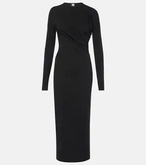 TOTEME Asymmetric Jersey Midi Dress