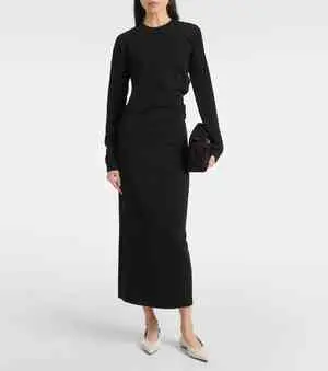 TOTEME Asymmetric Jersey Midi Dress