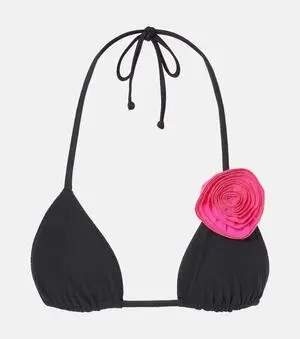 SAME Rose Halterneck Bikini Top - Black