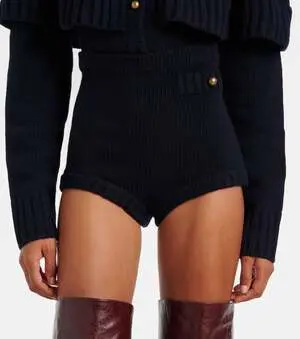 Chloé High-rise Wool And Cashmere Shorts
