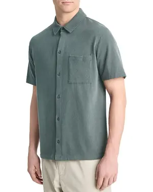 Vince Short Sleeve Pocket Shirt Petrol Green