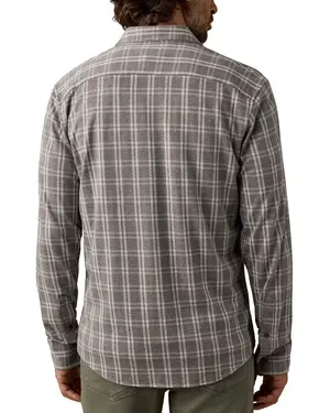 Faherty Brand Coastline Knit Plaid Button Down Shirt - Grey Cloud Plaid