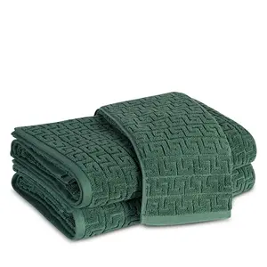 MATOUK Athena Cotton Sculpted Greek Key Washcloth - Jade