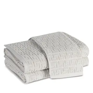 MATOUK Athena Cotton Sculpted Greek Key Washcloth - Marble