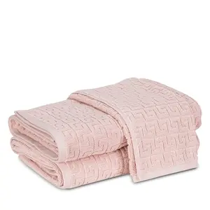 MATOUK Athena Cotton Sculpted Greek Key Body Sheet Blush
