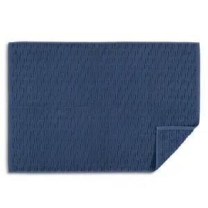 MATOUK Athena Cotton Sculpted Greek Key Tub Mat - Navy
