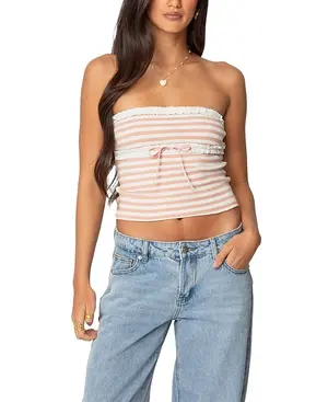 EDIKTED Striped Tube Top - Pink
