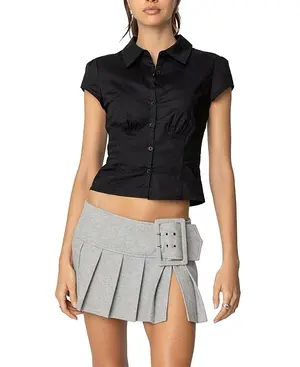 EDIKTED Massie Tailored Button-up Shirt - Black