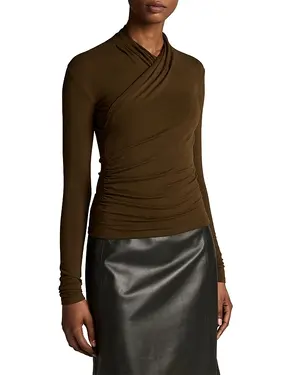 Vince Long Sleeve Wrap Top - Cypress