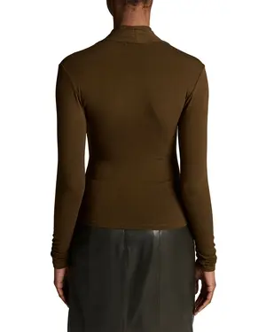Vince Long Sleeve Wrap Top - Cypress