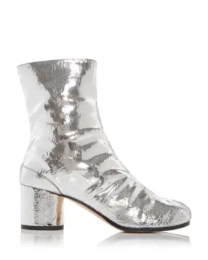 MAISON MARGIELA Tabi Split Toe Booties - Silver