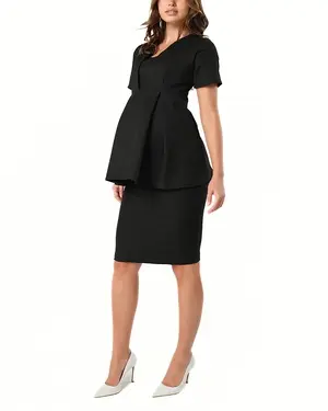 MARION Knee Length Maternity Pencil Skirt - Black