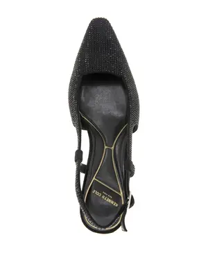 KENNETH COLE Martha Crystals Slingback Pumps - Black/black Micro