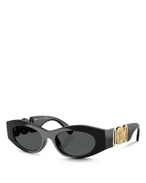 Versace Medusa Biggie Oval Sunglasses - Dark Gray