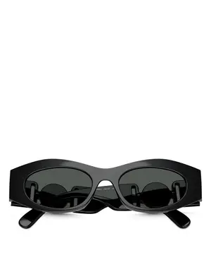 Versace Medusa Biggie Oval Sunglasses - Dark Gray