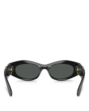 Versace Medusa Biggie Oval Sunglasses - Dark Gray