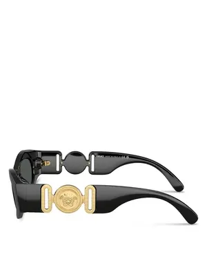 Versace Medusa Biggie Oval Sunglasses - Dark Gray