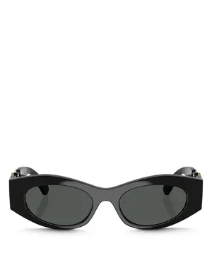 Versace Medusa Biggie Oval Sunglasses - Dark Gray