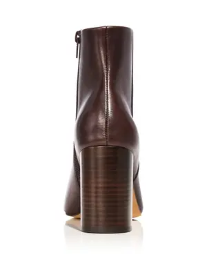 Aqua Ana Leather Boots - Brown Leather