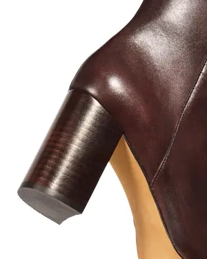 Aqua Ana Leather Boots - Brown Leather