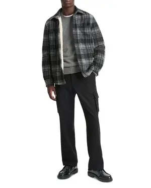 Vince Sherpa-lined Plaid Jacket - Black Combo