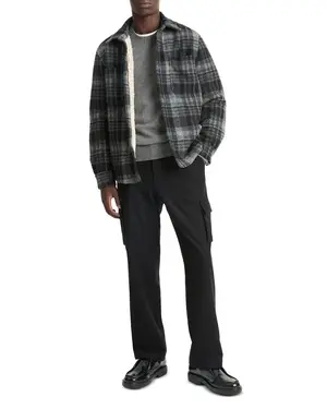 Vince Sherpa-lined Plaid Jacket - Black Combo
