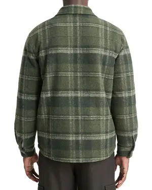 Vince Sherpa-lined Plaid Jacket - Night Moss