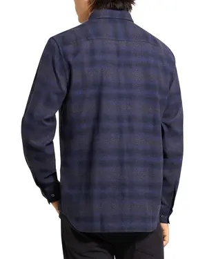 Theory Irving Button Down In Soft Plaid Cotton