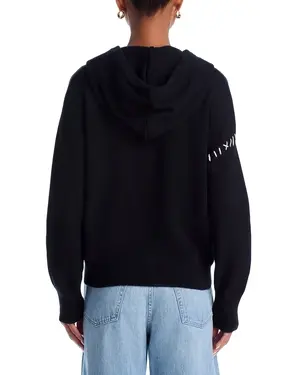 Aqua Heart Embroidered Zip Front Hoodie Exclusive