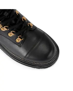Kurt Geiger Leather Chelsea Combat Boots With Chain Detail