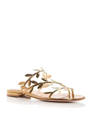 GIANVITO ROSSI Flavia 05 Flats - Gold Tone Leather