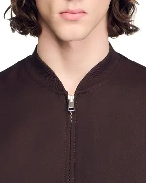 Sandro Zip Up Jacket - Chocolate