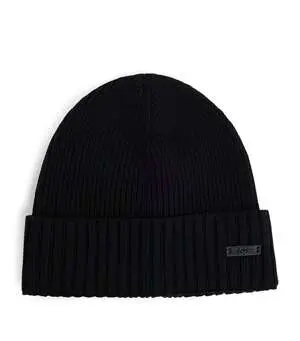 BOSS Virgin Wool Logo-badge Beanie - Black