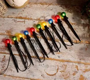 BETHLEHEM LIGHTS 20' Globe Pathway Lights With Stakes - One-color