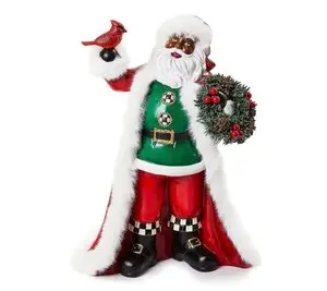 MACKENZIE-CHILDS Cozy Christmas Black Santa Wit Cardinal - One-color