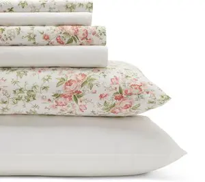 Laura Ashley Marissa Cotton Red King Sheet Se - One-color