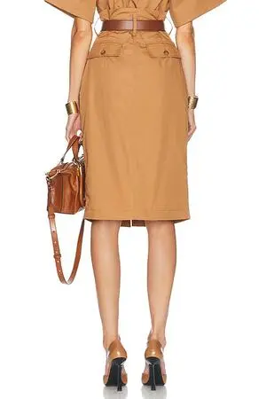 HELSA Paperbag Cotton Skirt - Caramel