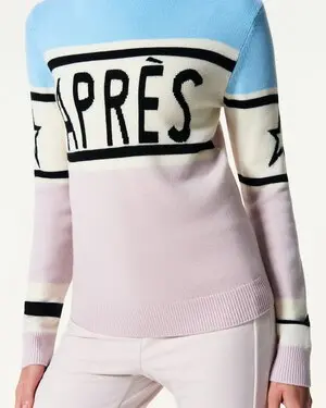 Perfect Moment Merino Wool Après Ski Intarsia Turtleneck Sweater - Cloud-blue