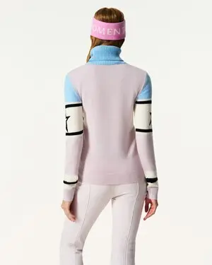 Perfect Moment Merino Wool Après Ski Intarsia Turtleneck Sweater - Cloud-blue