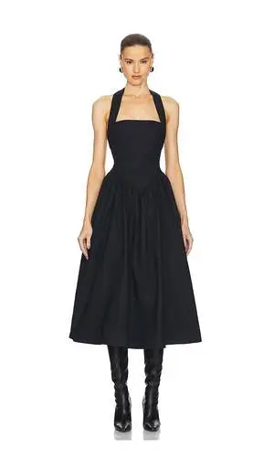 HELSA Halterneck Midi Dress With Pockets