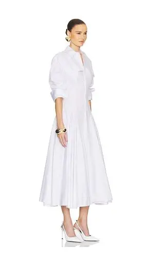 HELSA Godet Shirt Dress - White