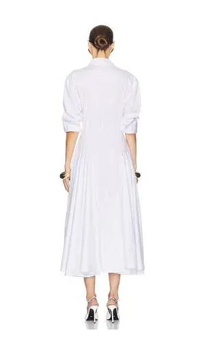 HELSA Godet Shirt Dress - White