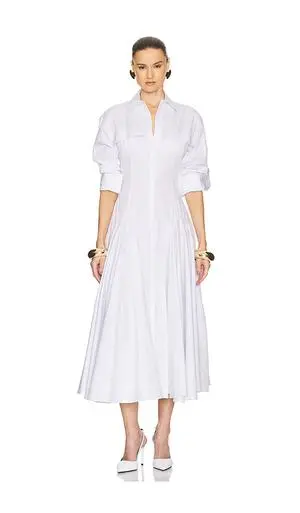 HELSA Godet Shirt Dress - White