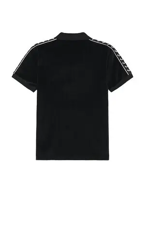 True Religion Damask Velour Polo In Black